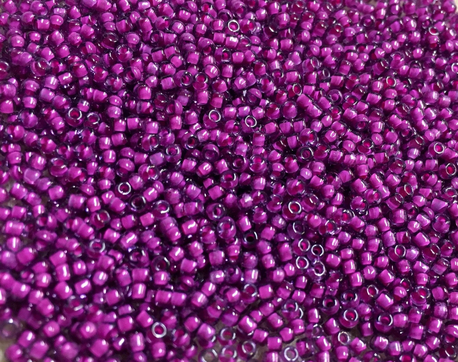 TOHO Japanese Seed Bead 15/0 Rochelle round Purple Lined, Raspberry ...