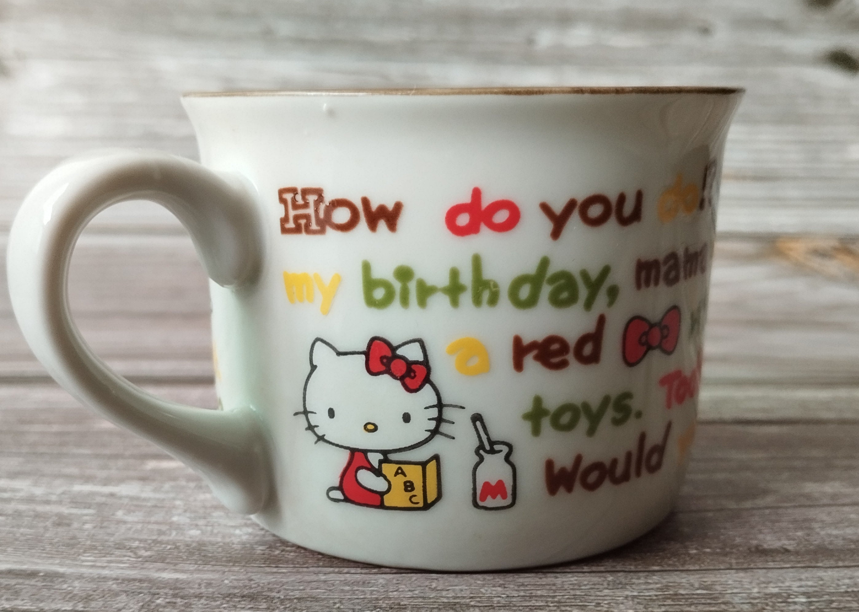 Hello Kitty Vintage Sanrio Coffee Retro Mug Cup Ceramic - Etsy