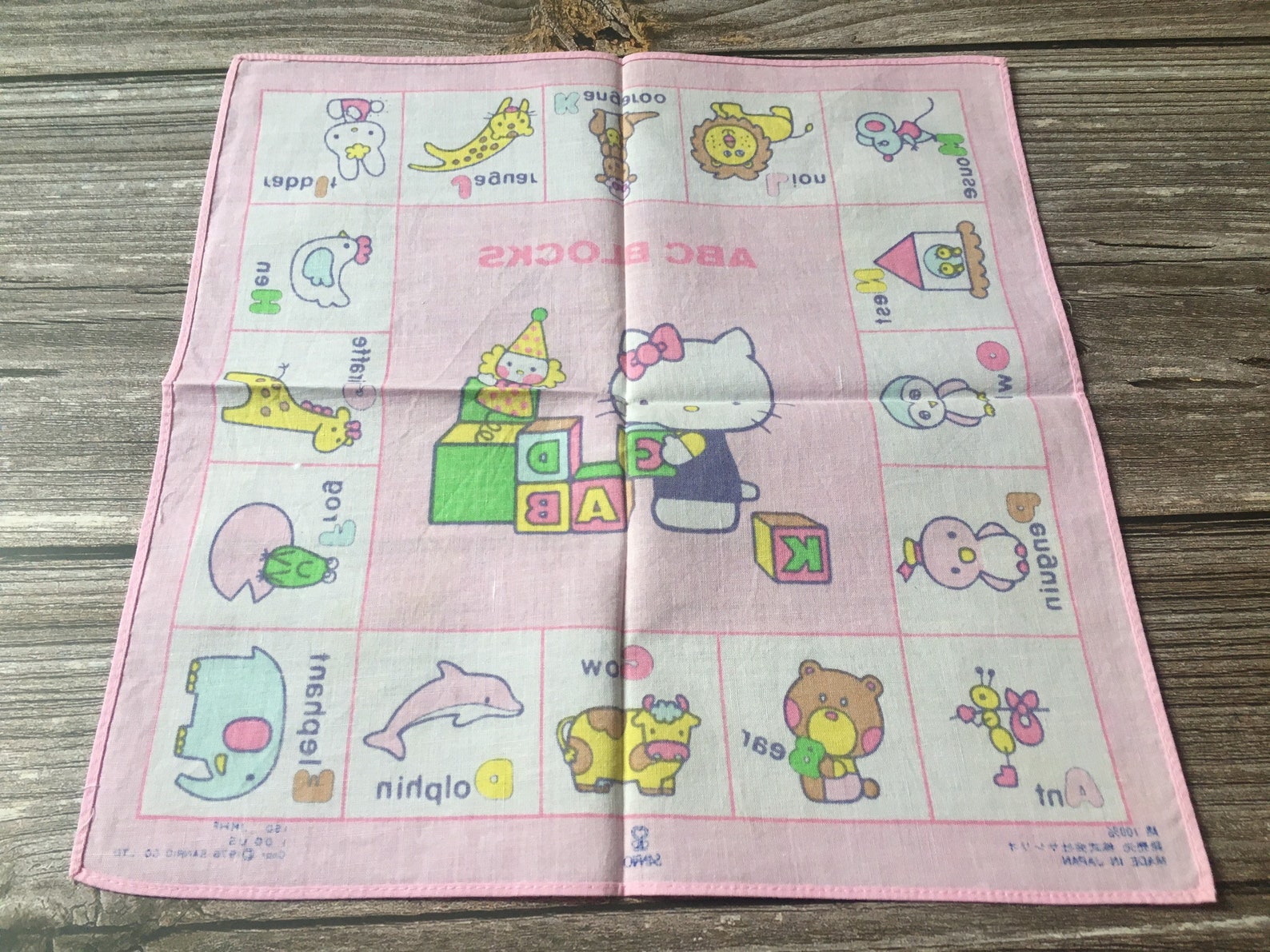 Sanrio Hello Kitty Abc Blocks Vintage Handkerchiefs - Etsy