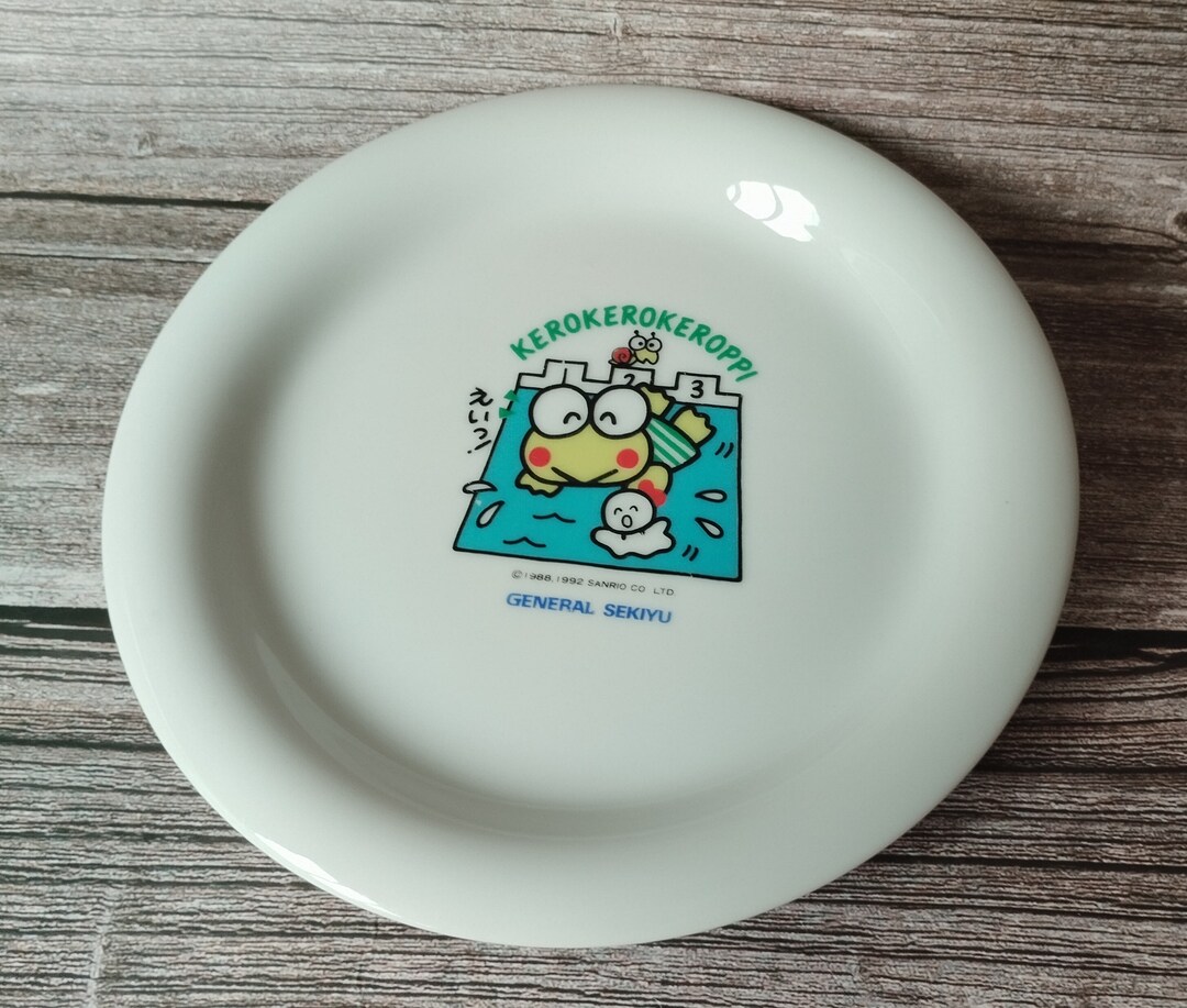Sanrio Kero Kero Keroppi 90s Dish Plate Ceramic Gifts Cute Anime Japan ...
