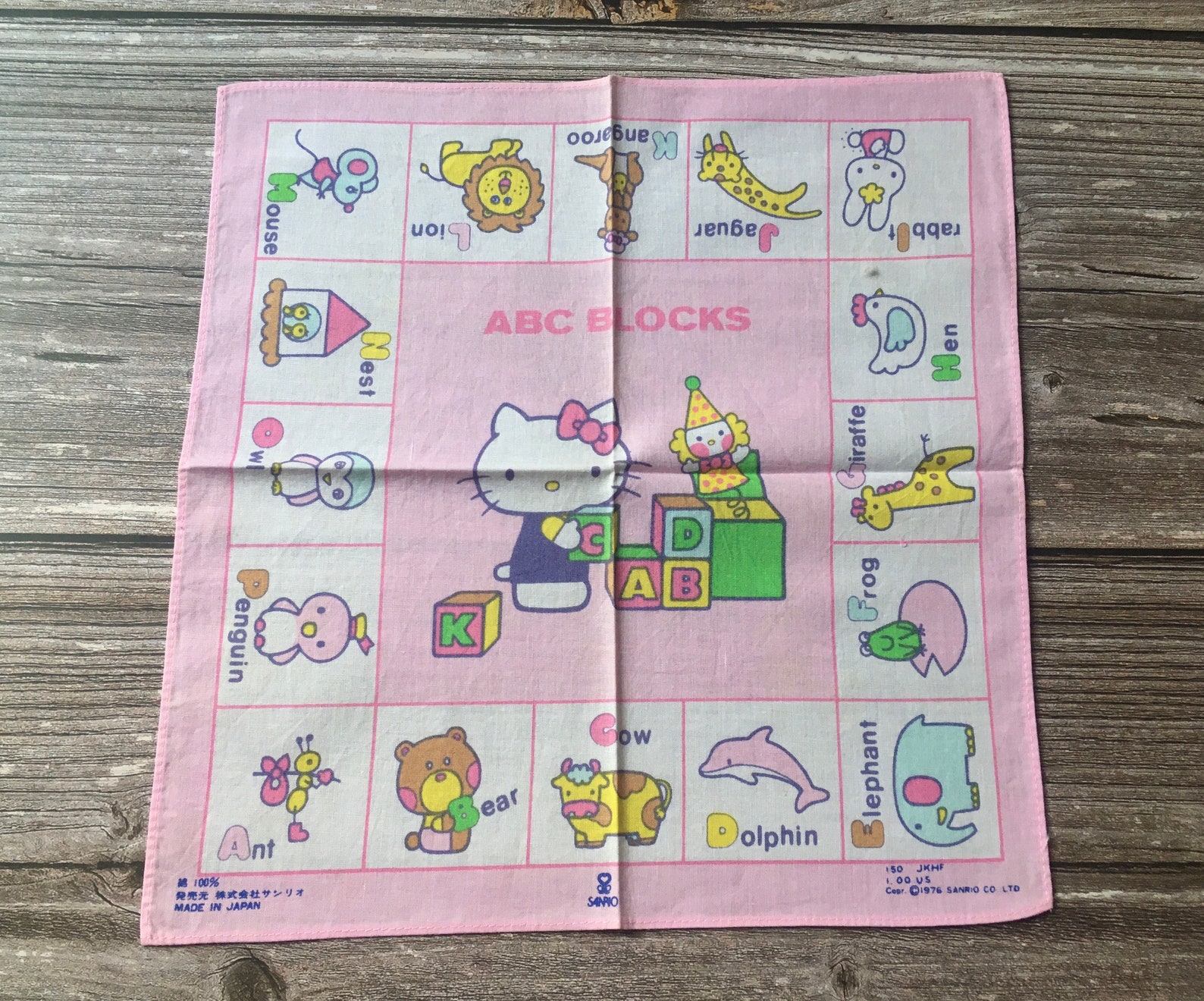 Sanrio Hello Kitty Abc Blocks Vintage Handkerchiefs - Etsy