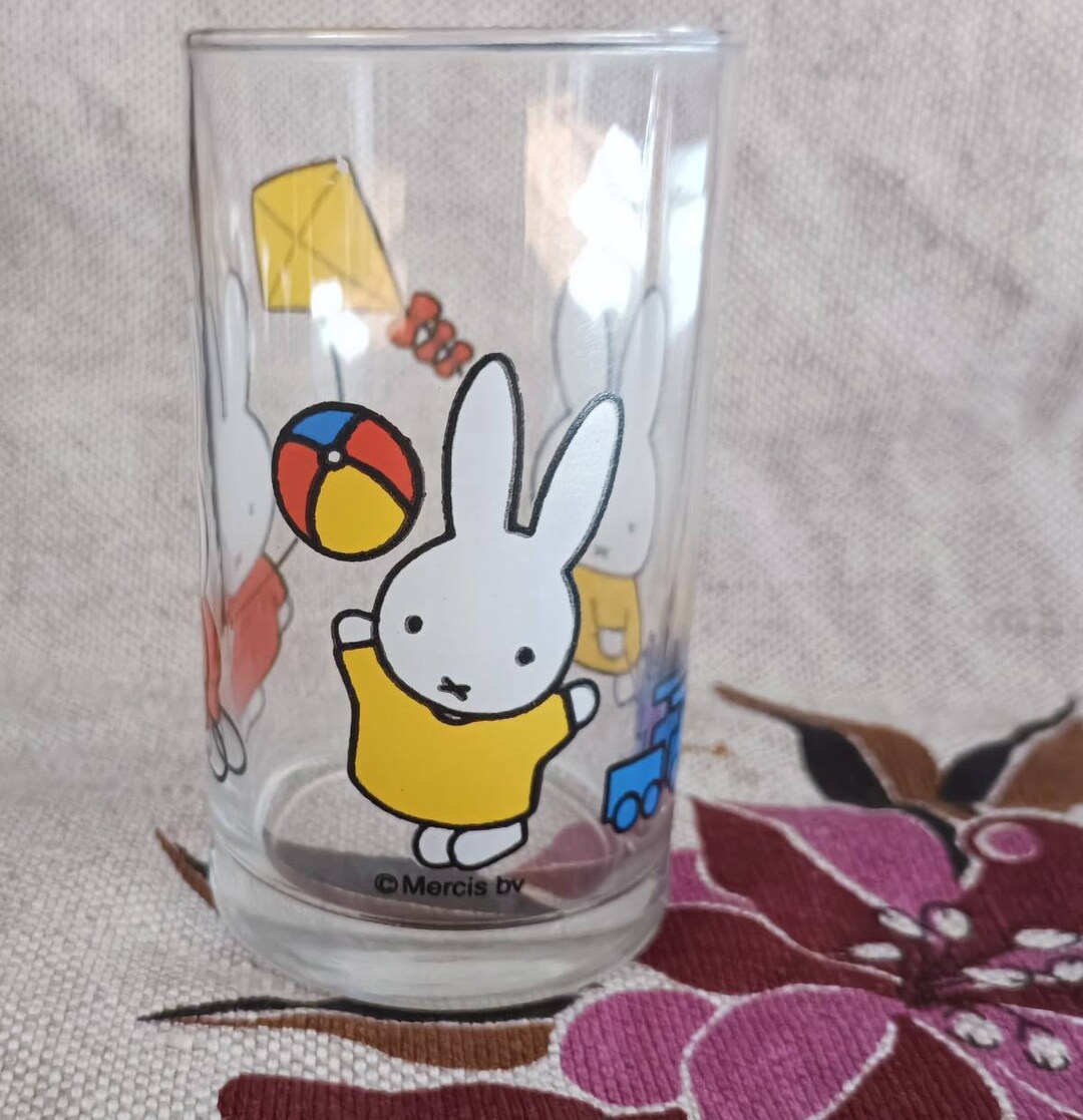 Vintage Miffy Glass Cup: Dutch Bunny Collectible Drinkware - Etsy