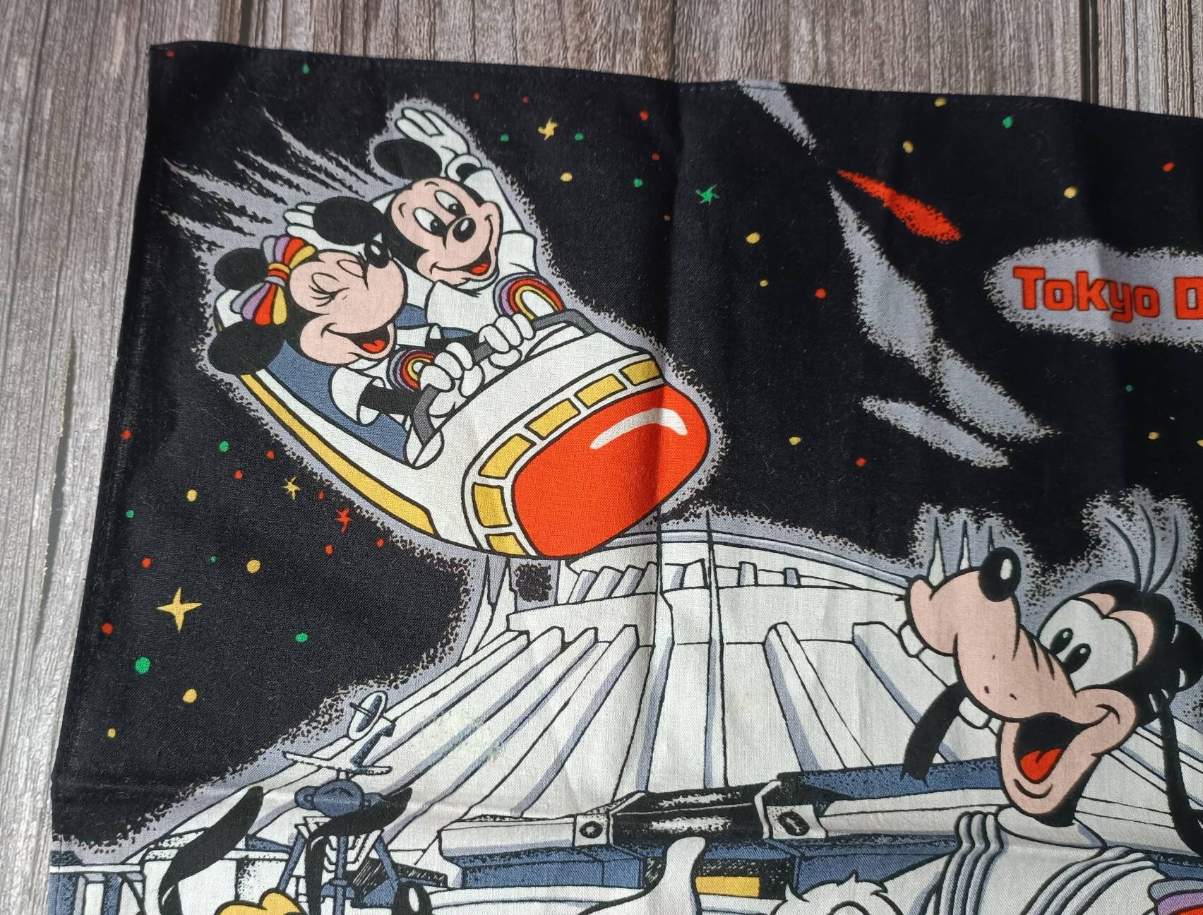 Vintage Walt Disney Handkerchief Club Mickey Mouse Hanky Hankie Space ...