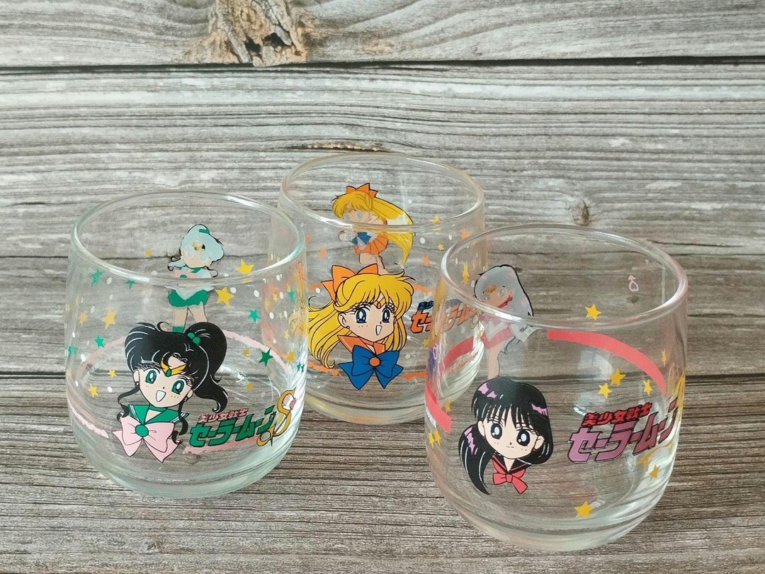 Vintage Sailor Moon Glass Set - Anime Character Drinking Glasses, 90s ...
