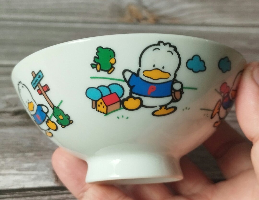Vintage Ahiru No Pekkle Bowl Sanrio 1992 Japan Kawaii Duck Ceramic ...