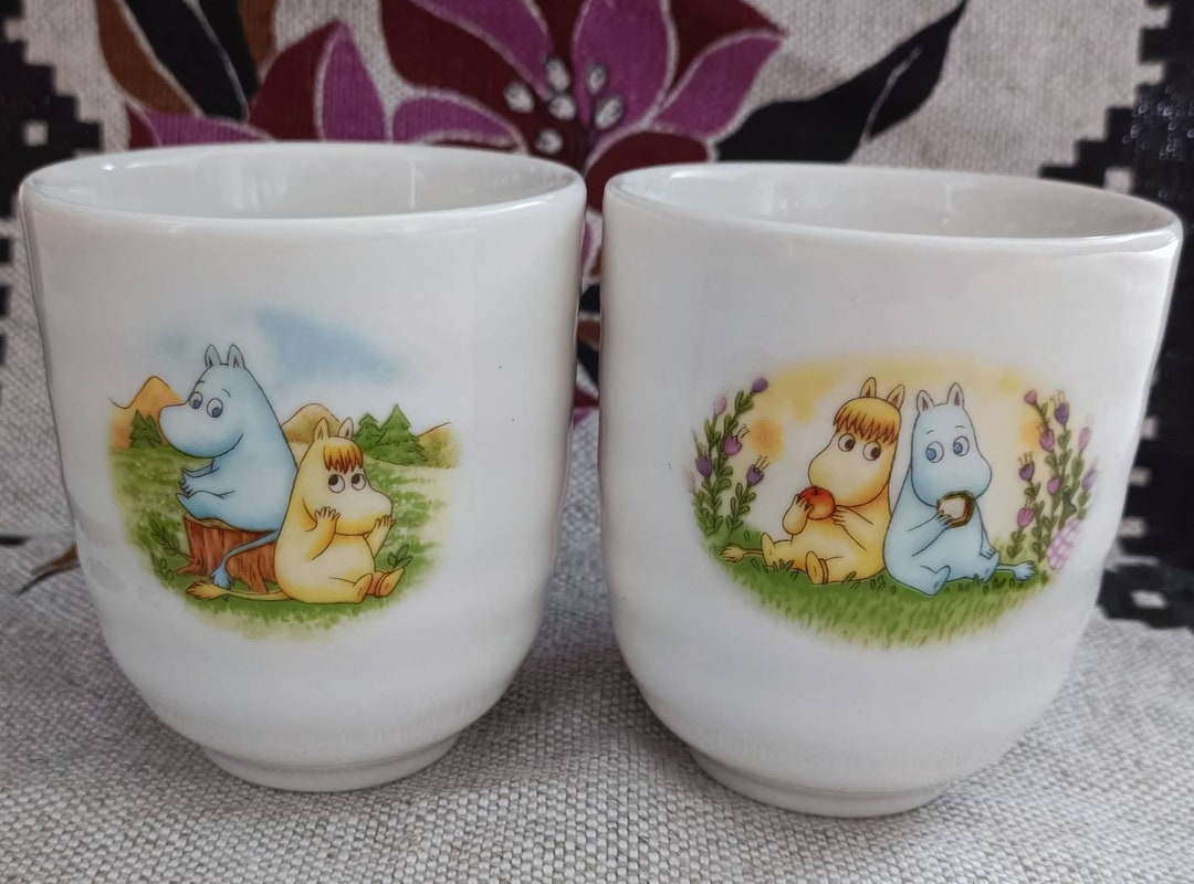 Moomin Vintage Mugs Gifts Tea Cup Moominvalley Retro Ceramic Set of 2 ...