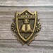Vintage Brass Paperweight Shield Caritas - Etsy