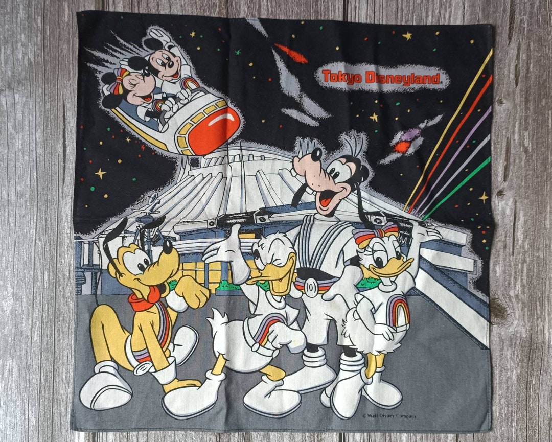 Vintage Walt Disney Handkerchief Club Mickey Mouse Hanky Hankie Space ...