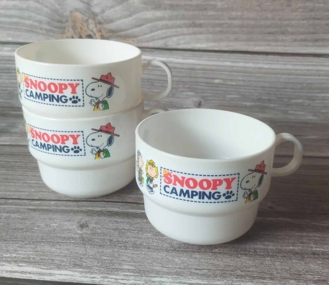Vintage Snoopy Camping Cups | Set of 3 Collectible Plastic Cups | Retro ...