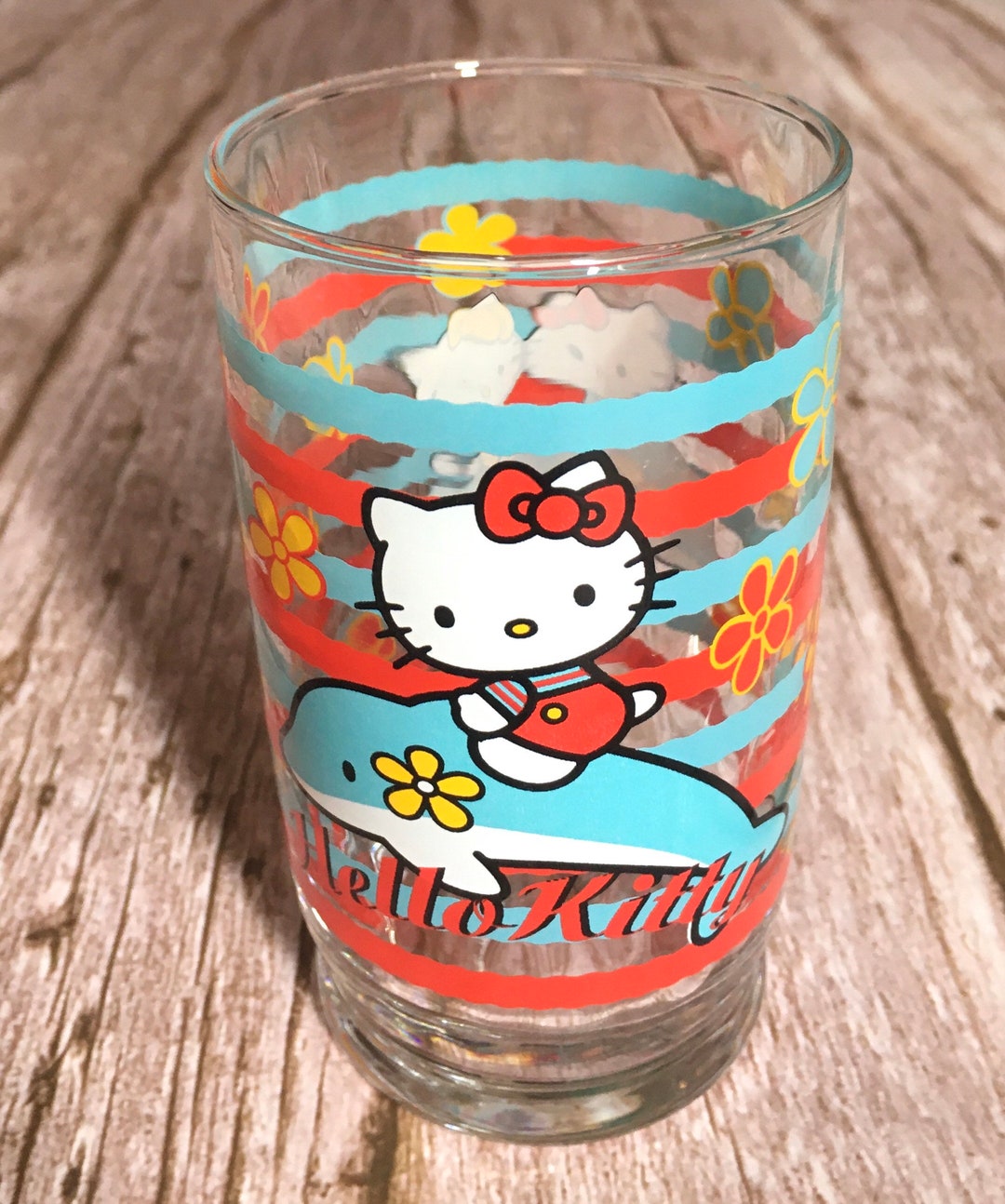 Rare Hello Kitty Dolphin Glass Cup 2000 Sanrio Japan – Vintage ...