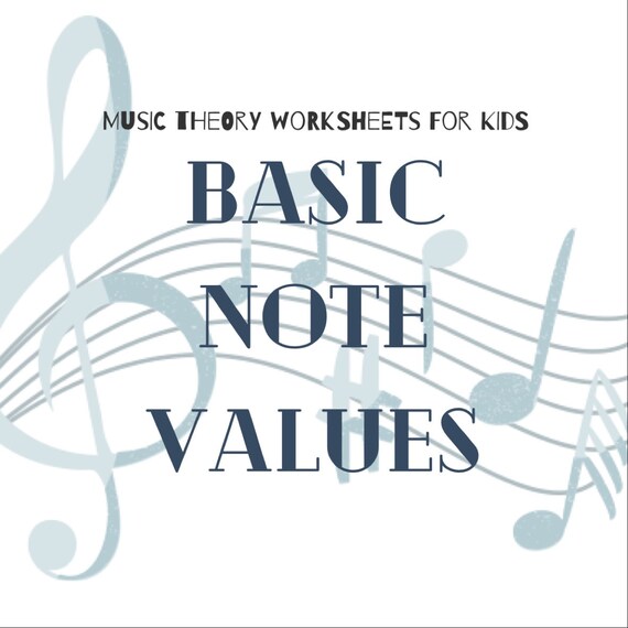 Basic Note Values Music Theory Worksheet | Etsy