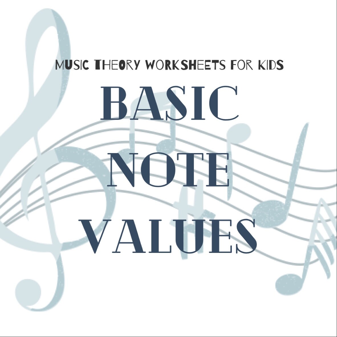 Basic Note Values Music Theory Worksheet - Etsy