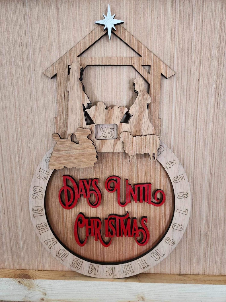 Countdown Until Christmas - Nativity Scene - Etsy