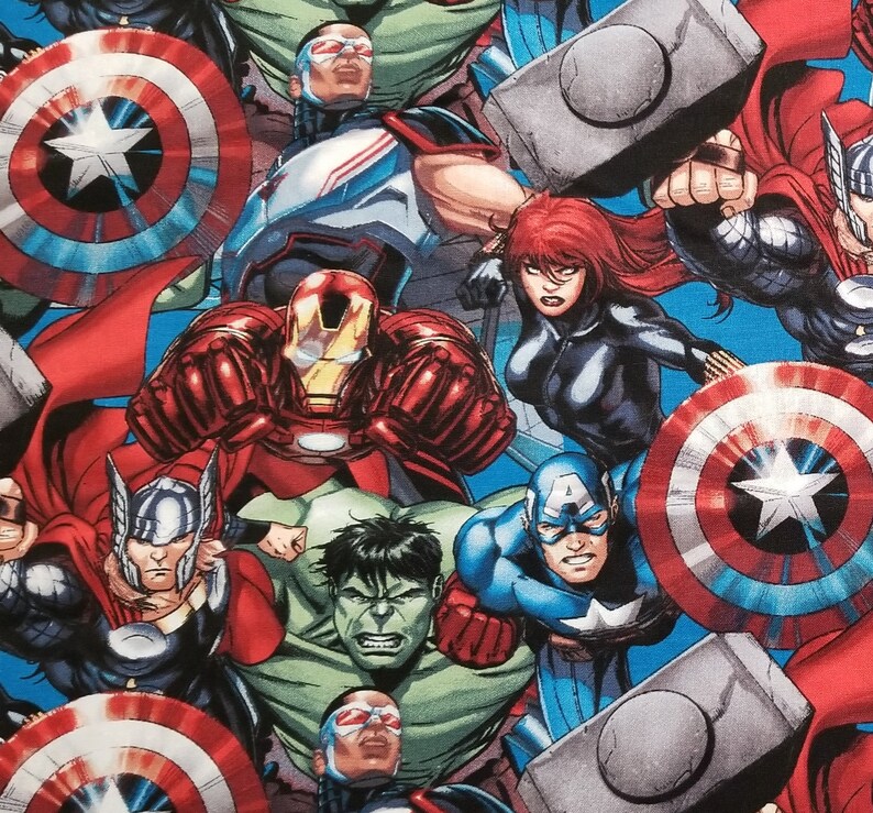 Marvel Packed Avengers Fabric Fat Quarter 1/4 Yard 1/2 Yard - Etsy