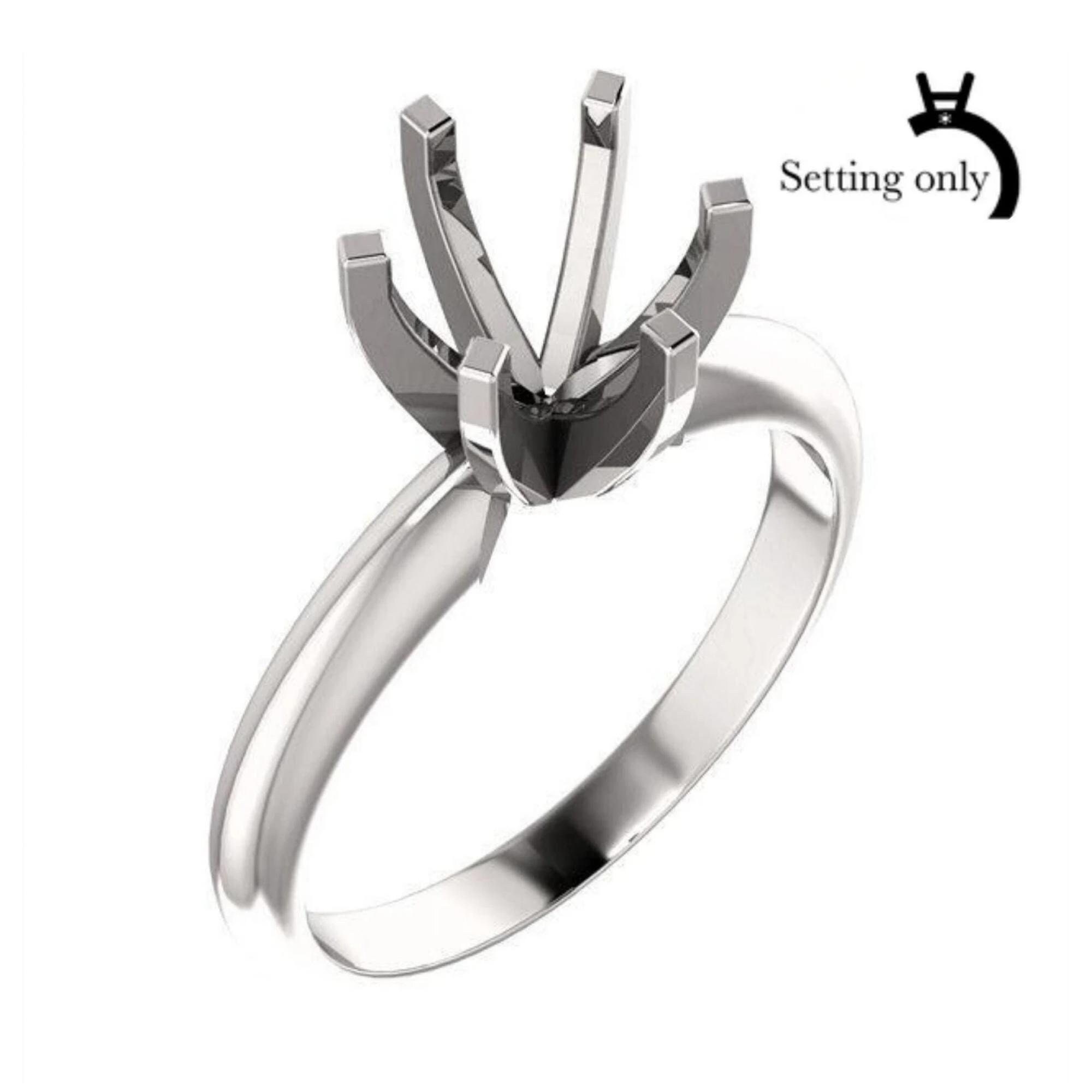 Six-prong Solitaire Ring Setting Custom Made Diamond Ring - Etsy