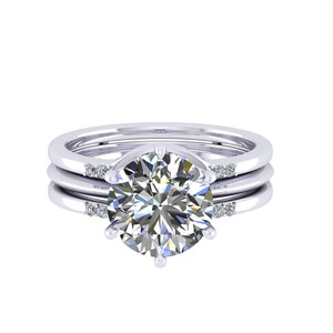 Custom Diamond Ring Guard in 18K White Gold, Rose Gold, Gold, Wedding ...