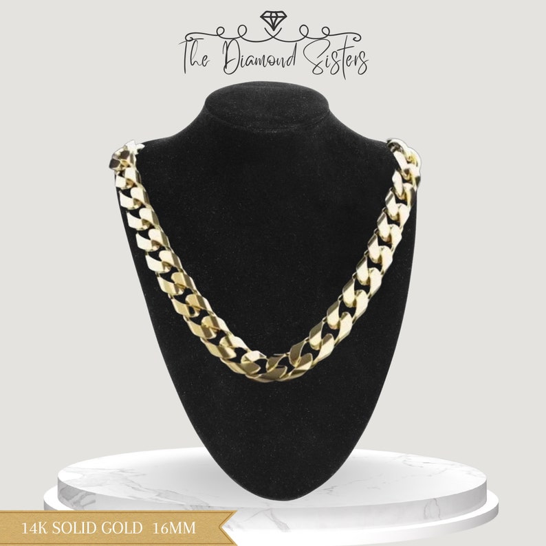 14K 16mm 24inch Solid Gold Miami Cuban Link Chain Necklace - Etsy