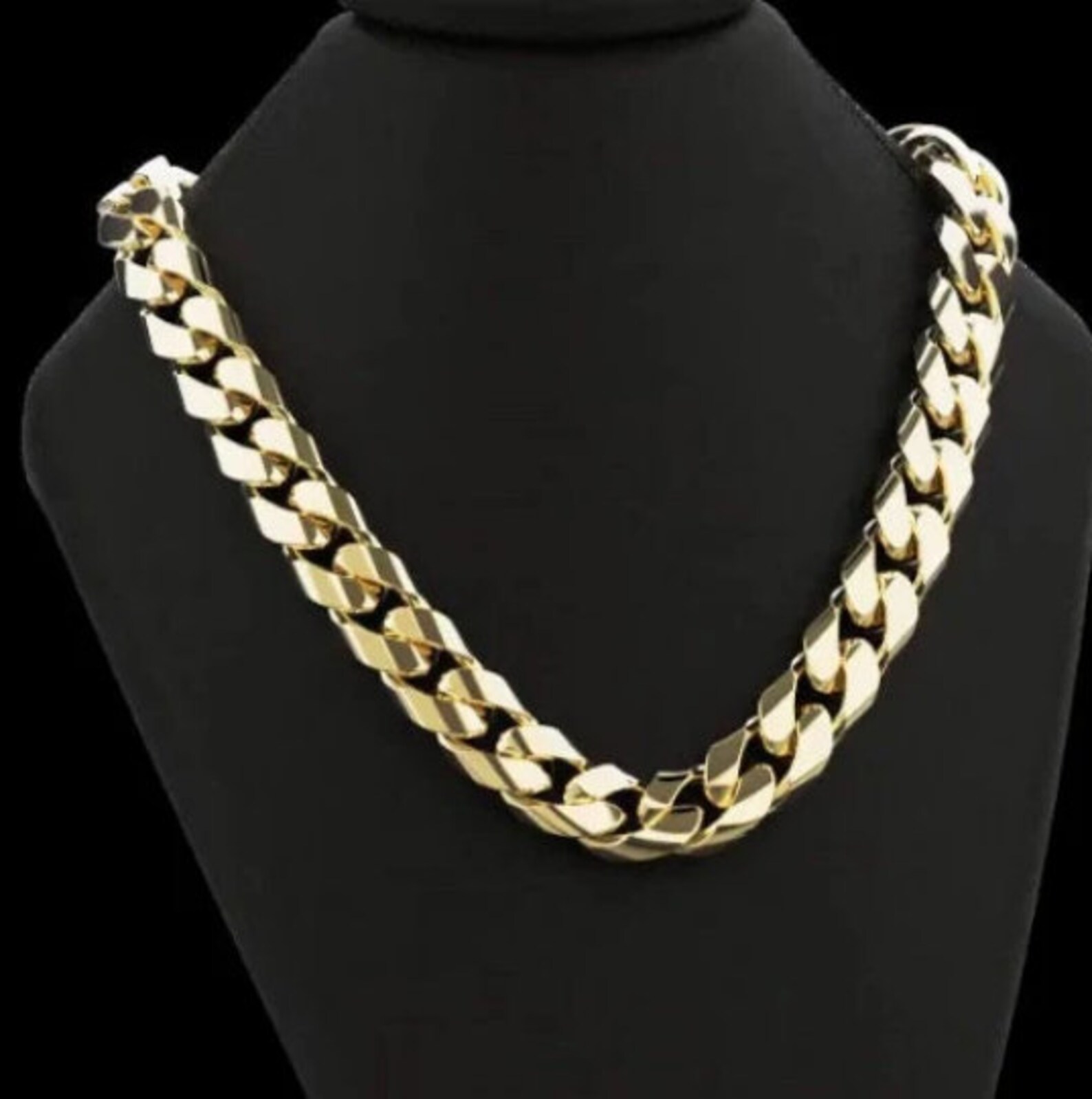 14K 16mm 24inch Solid Gold Miami Cuban Link Chain Necklace - Etsy