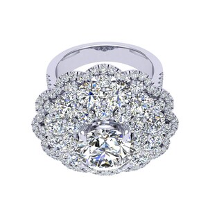 Cluster Halo Diamond Ring Setting | Platinum Ring Setting | Custom Made ...