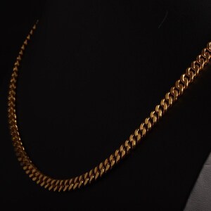 24K Gold Miami Cuban Link Chain Necklace , Diamond Cut Chain, 26 Inches ...