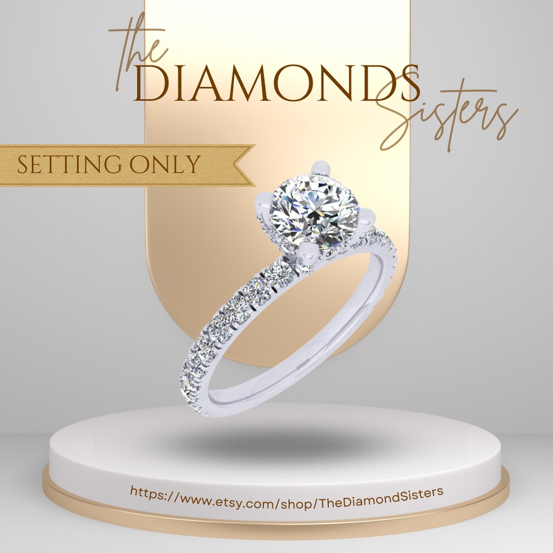 Custom Made 4 Prong Ring Setting Only |custom Made Diamond Ring Setting ...
