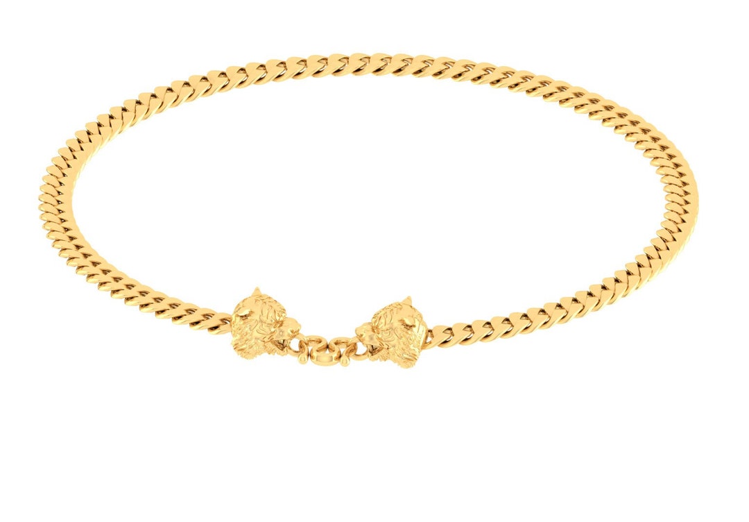 Real 22K Custom Solid Gold Chain, Necklace Chain, Special Design, Tiger ...