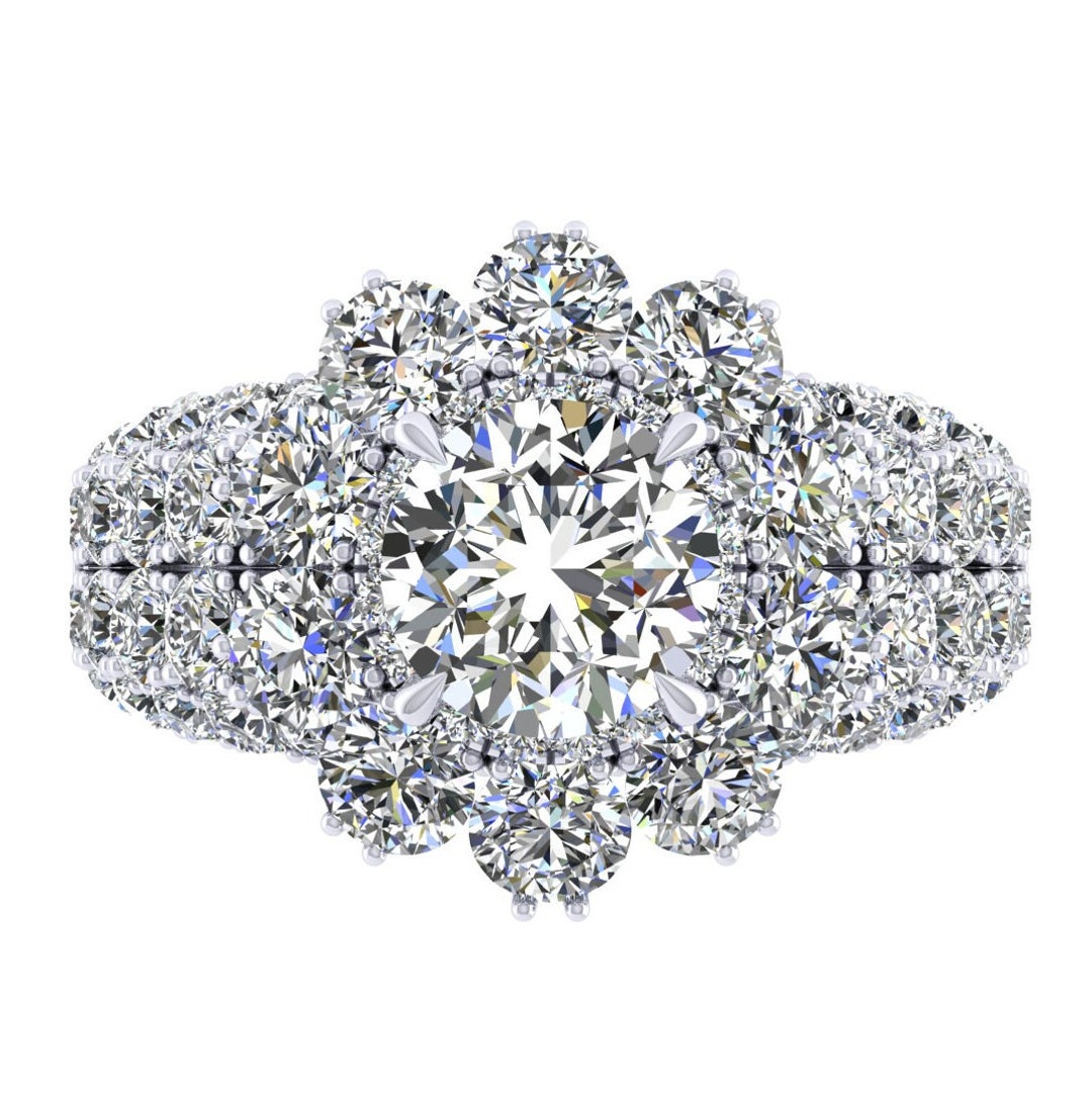 Double Sided Pave Diamond Engagement Ring Setting Gold Ring - Etsy