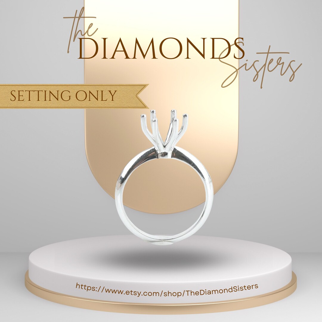 Six-prong Solitaire Engagement Ring Setting |custom Made Diamond Ring ...