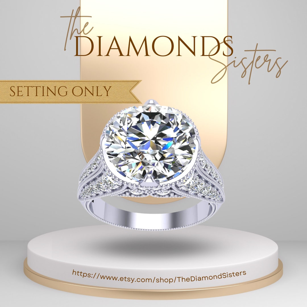 Handmade Vintage Art Deco Engagement Ring |custom Made Diamond Ring ...