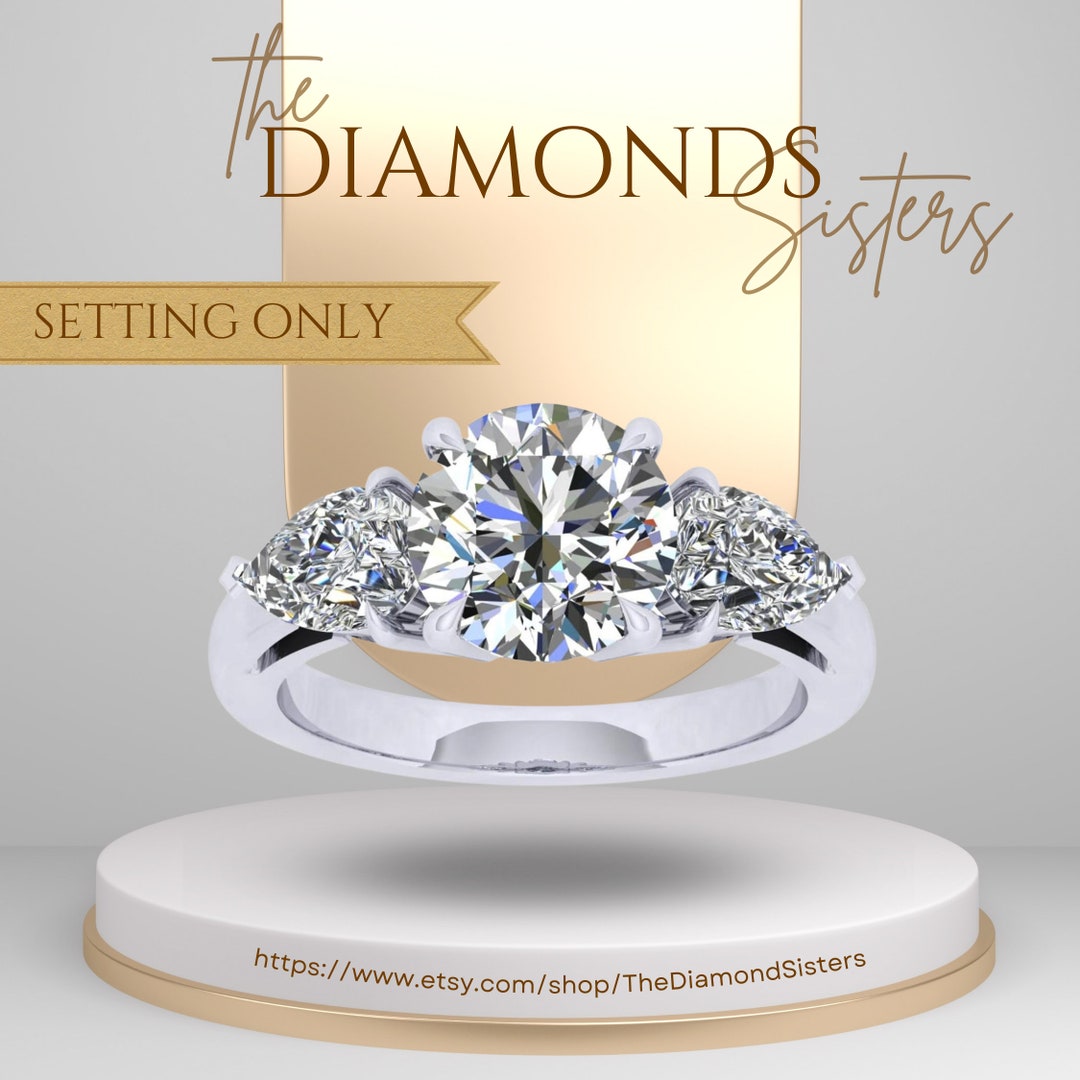 3 Stone Solitaire Ring Setting | Custom Made Diamond Ring Setting for ...
