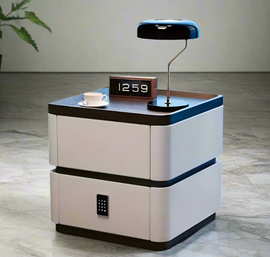 Modern Design Bedside Table With Password Lock Luxury Safe Bedside ...
