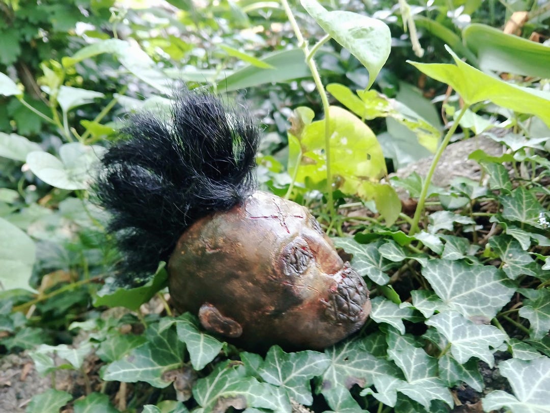 Shrunken Head, Punky Shrunken Head, Hand Sculpted and Hand Painted Dead ...