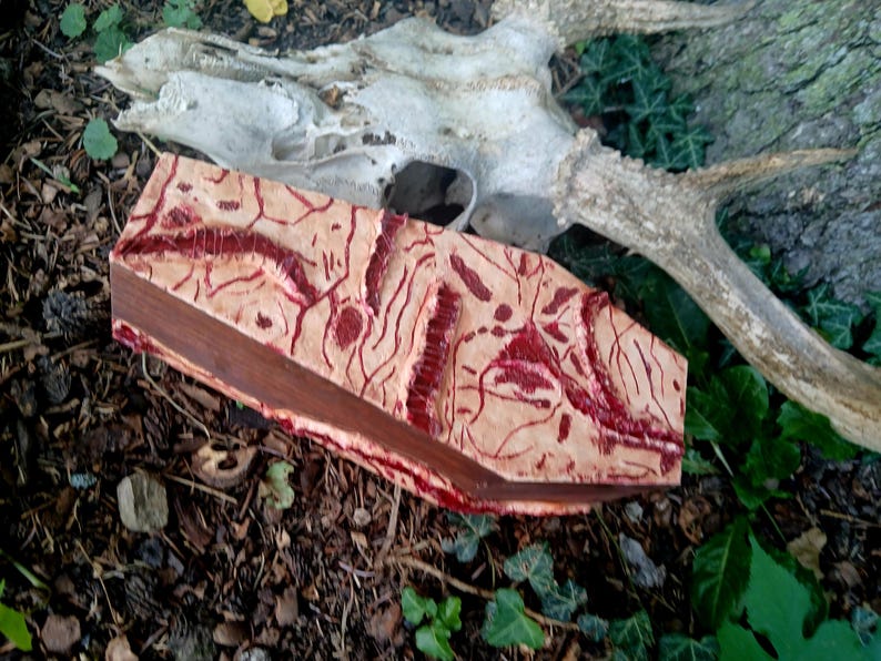 Stapled Skin Coffin Box, Skin Box, Horror Box, Creepy Box, Big Coffin ...