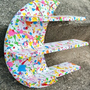 Moon Shelf, Shelf, Shelves, Splatter Moon Shelf, Rainbow Splatter Moon ...