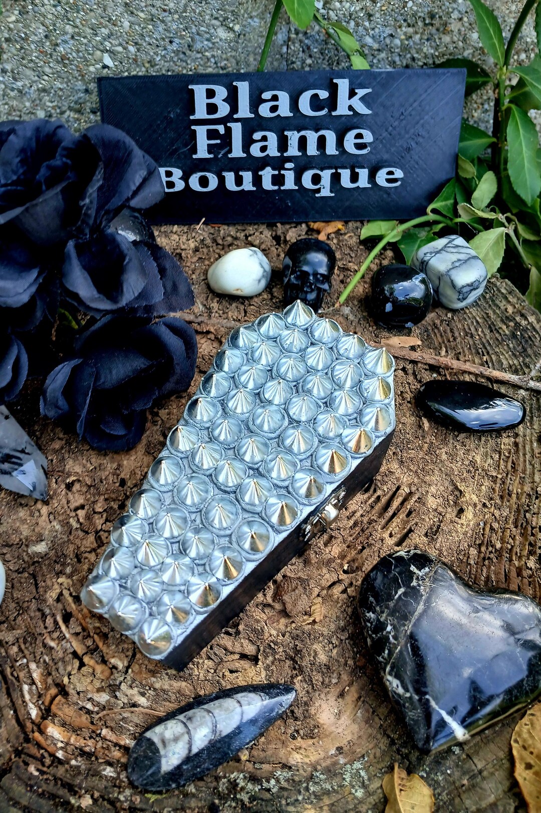 Gothic Spiked Coffin Stash Box, Gothic Decor, Goth Box, Coffin Box ...