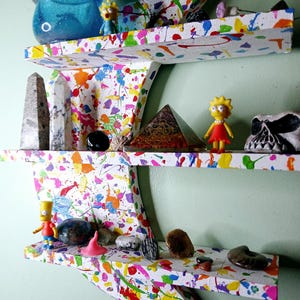 Moon Shelf, Shelf, Shelves, Splatter Moon Shelf, Rainbow Splatter Moon ...