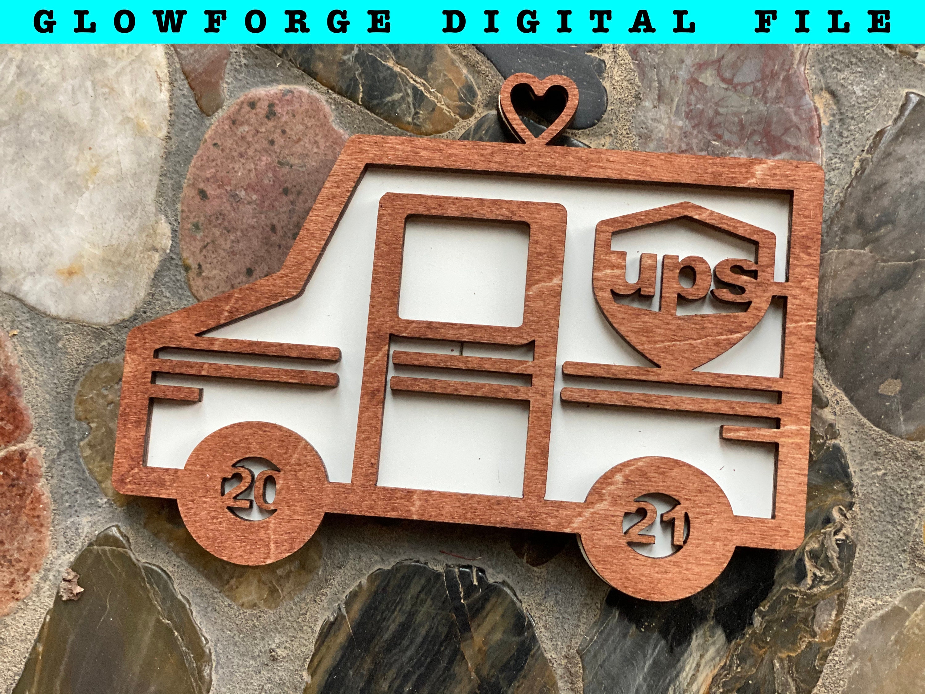 2021 UPS Christmas Ornament SVG File Glowforge Digital File - Etsy Canada