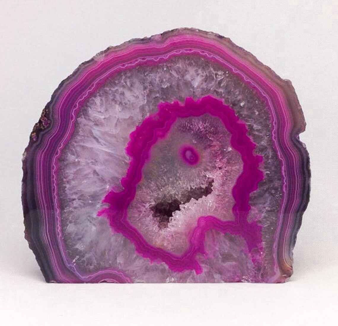 Oversized Bright Pink & Clear Agate Cave | Statement Druzy Portal for ...