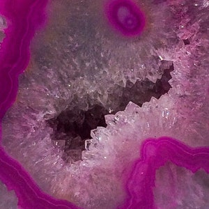 Oversized Bright Pink & Clear Agate Cave | Statement Druzy Portal for ...