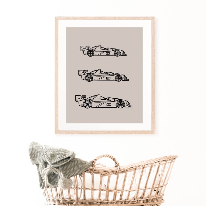 Racing Car Print Digital Art Nursery Print Digital Print - Etsy