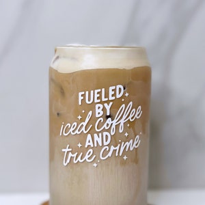 Iced Coffee and True Crime Modern Coffee Glass Beer Pint Glass 16 Oz ...