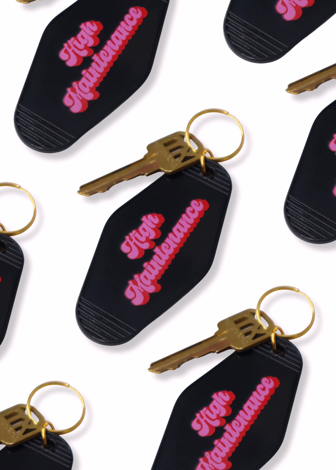 High Maintenance | Motel Keychain | Funky Keychain | Retro Keychain ...