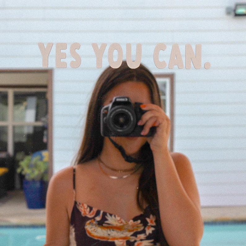 Yes You Can Mirror Decal Morning Affirmations Lettering | Etsy
