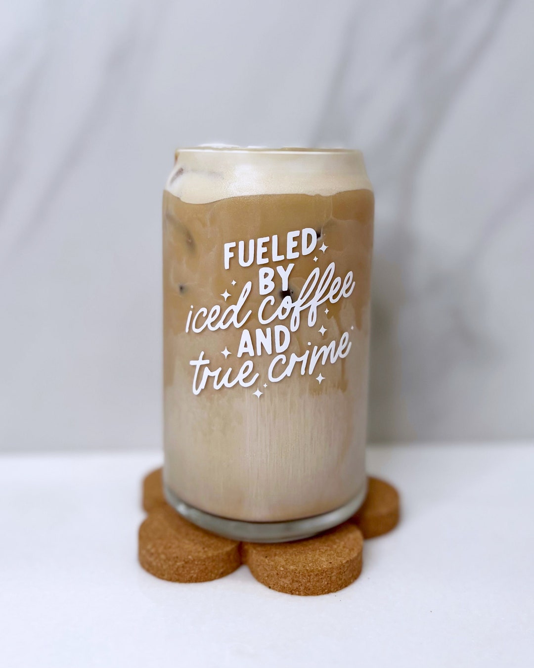 Iced Coffee and True Crime Modern Coffee Glass Beer Pint Glass 16 Oz ...