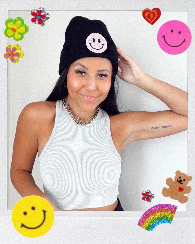 Happy Face Beanie Winter Beanie Unisex Beanie Funky - Etsy
