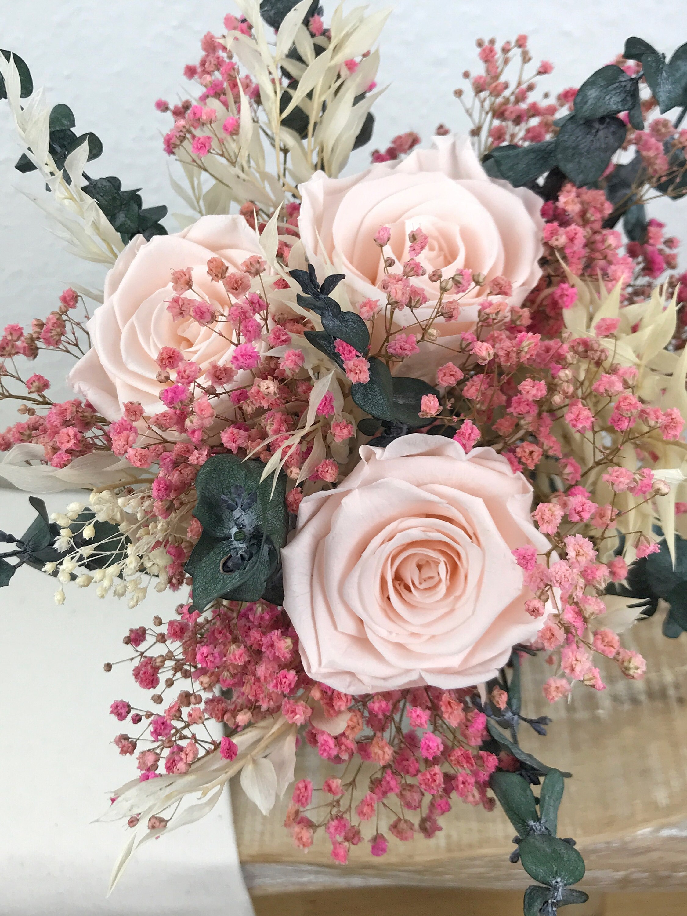 Bouquet of dried flowers with stabilized roses stabilized | Etsy