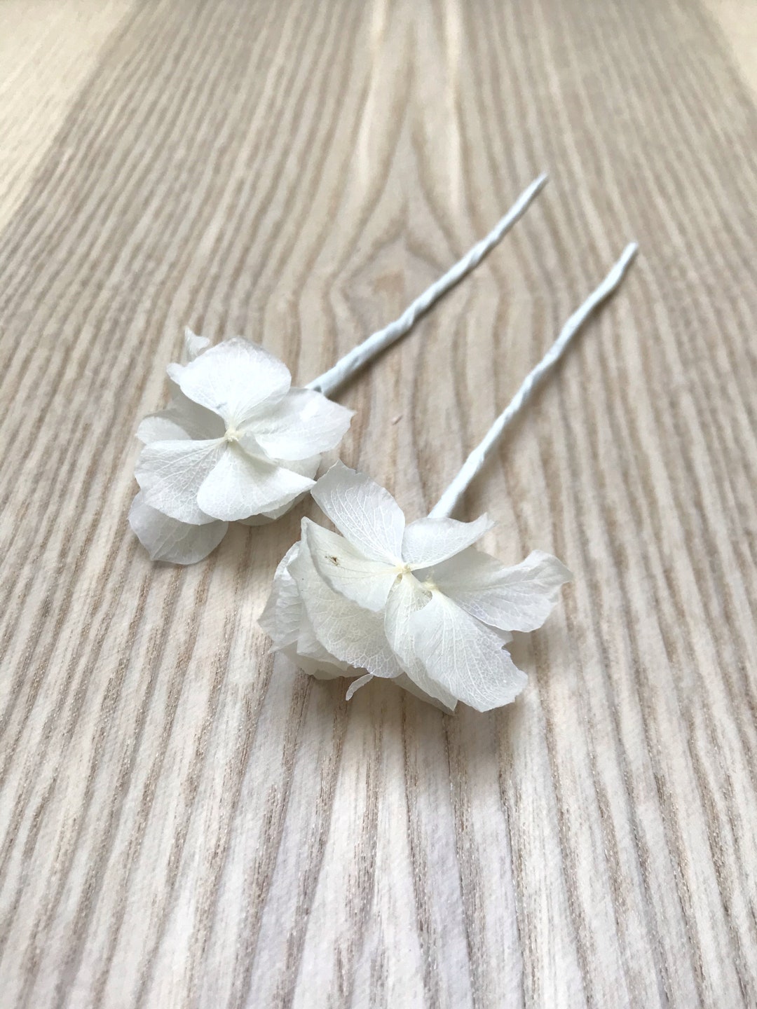 Two Picks Hydrangea Stabilized Wedding Hair Decoration, Country ...