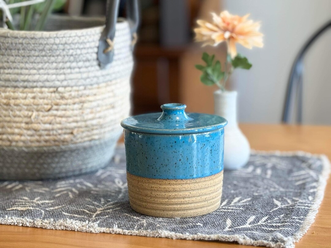 Blue Speckled Ceramic Butter Dish Butter Nest Handmade Pottery - Etsy