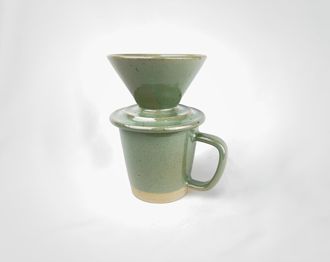 16oz Sage Green Ceramic Coffee Pour Over Set Hand Made Stoneware - Etsy