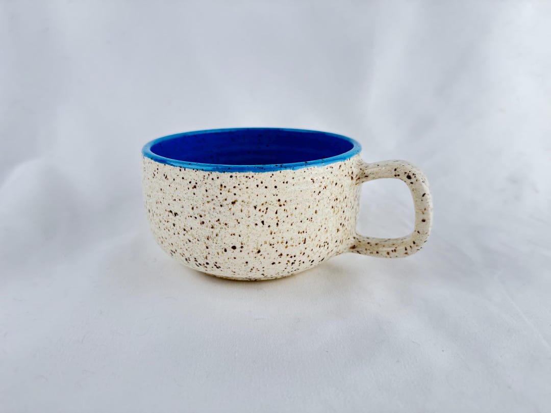 20 Oz Soup Bowl Coffee Mug, Blue and White Speckle - Etsy